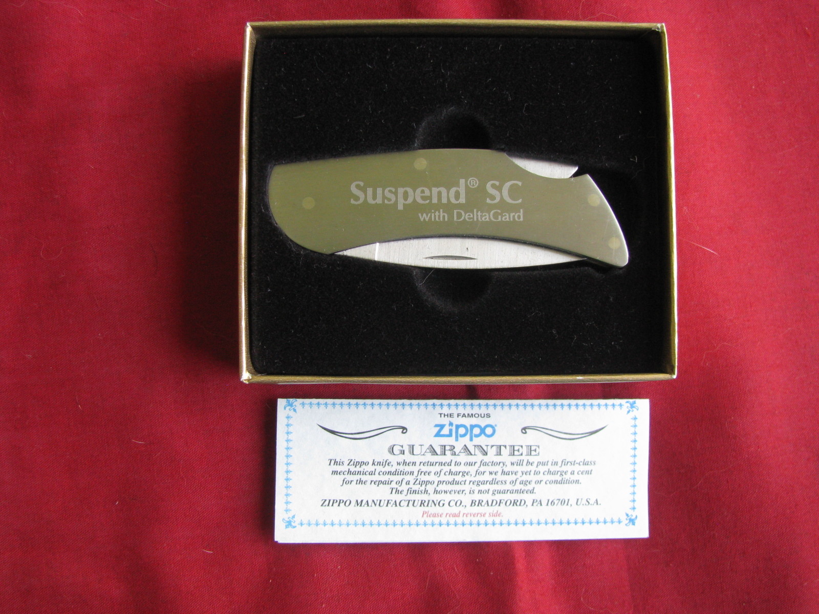 Zippo Pocket Knife Advertising Suspend SC with DeltaGard MIB | eBay