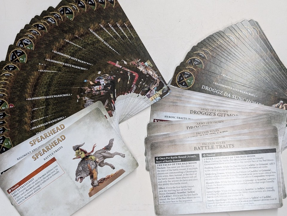 Gloomspite Gitz Warscroll Cards, Gitmob Limited Army Set, AOS 4th ...