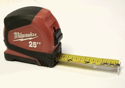 MILWAUKEE 48 22 6625 25FT STEEL Measuring TAPE 25' TAPE MEASURE 3 1/8 ...