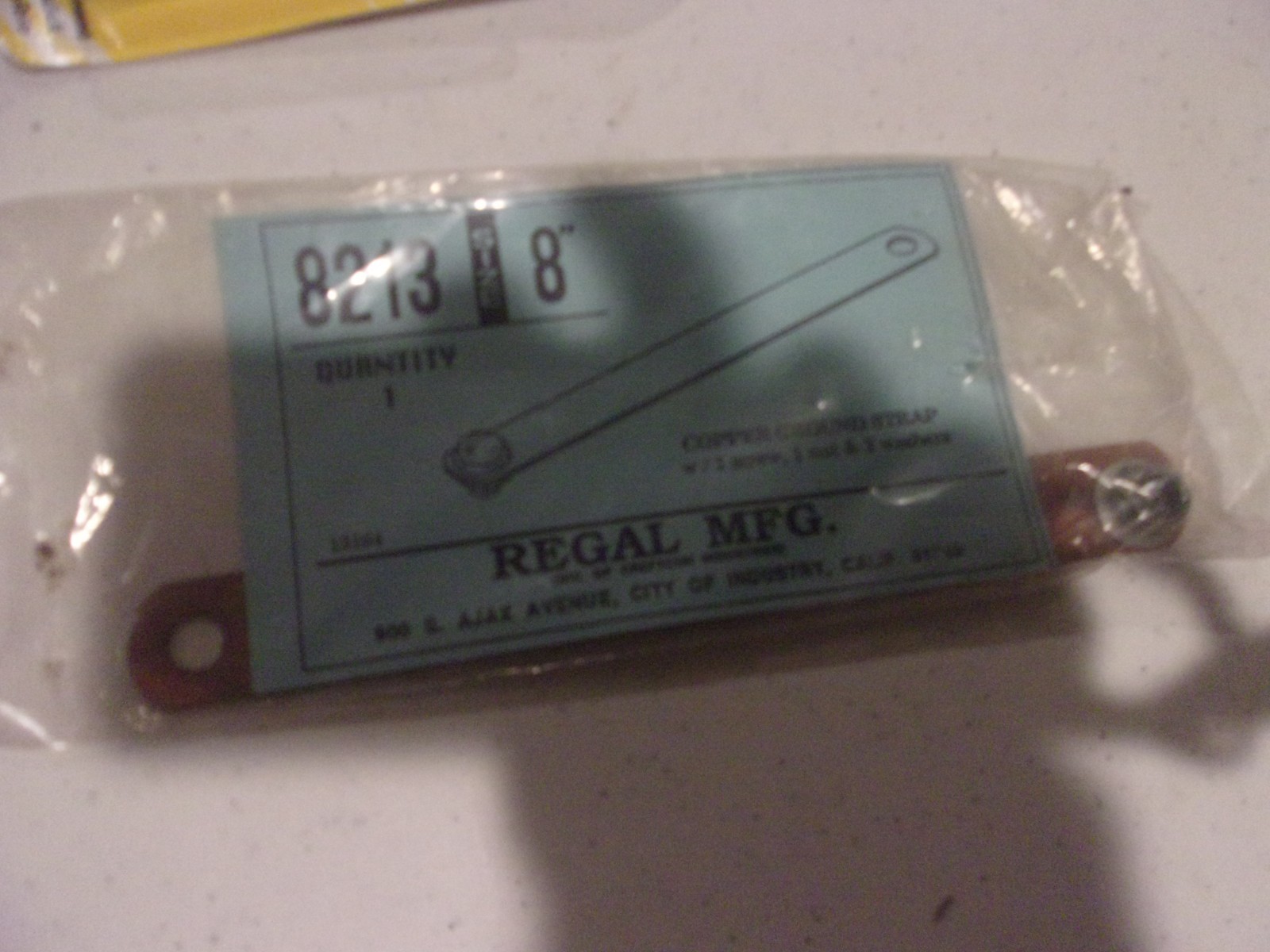 REGAL MFG 8213 SIZE 8 INCH COPPER GROUND STRAP WITH ONE SCREW NUT 2 ...