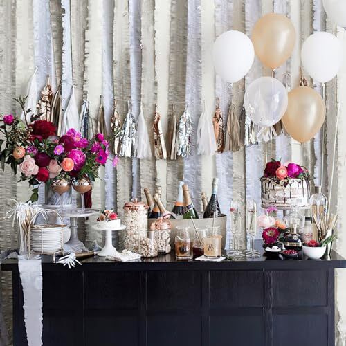 Crepe Paper Streamers 10 Rolls 820ft Pack of Metallic Silver Party ...