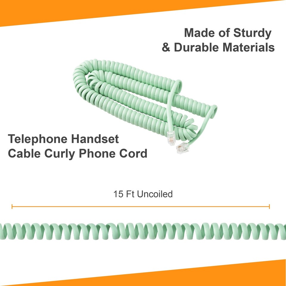 Phone Cord for Landline Phone –Tangle-Free Handset Curly Telephones ...