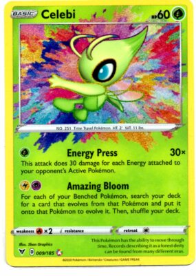 Pokemon Card CELEBI Amazing Rare Holo 009/185 Vivid Voltage NEW | eBay ...