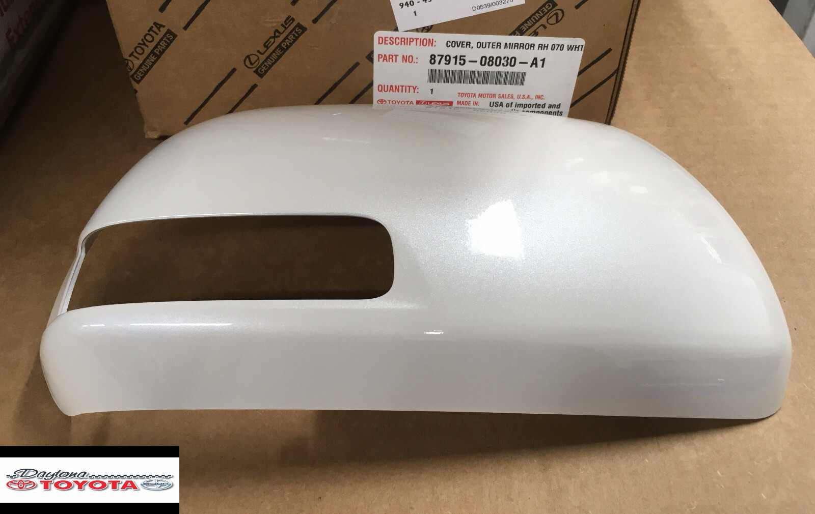 OEM TOYOTA SIENNA OUTER MIRROR COVER PASSENGER 87915-08030-A1 FITS XLE ...