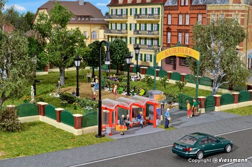 BUS STOP AND FENCE FOR THE ENGLISH GARDEN HO/OO Gauge Kibri kit 38601 ...