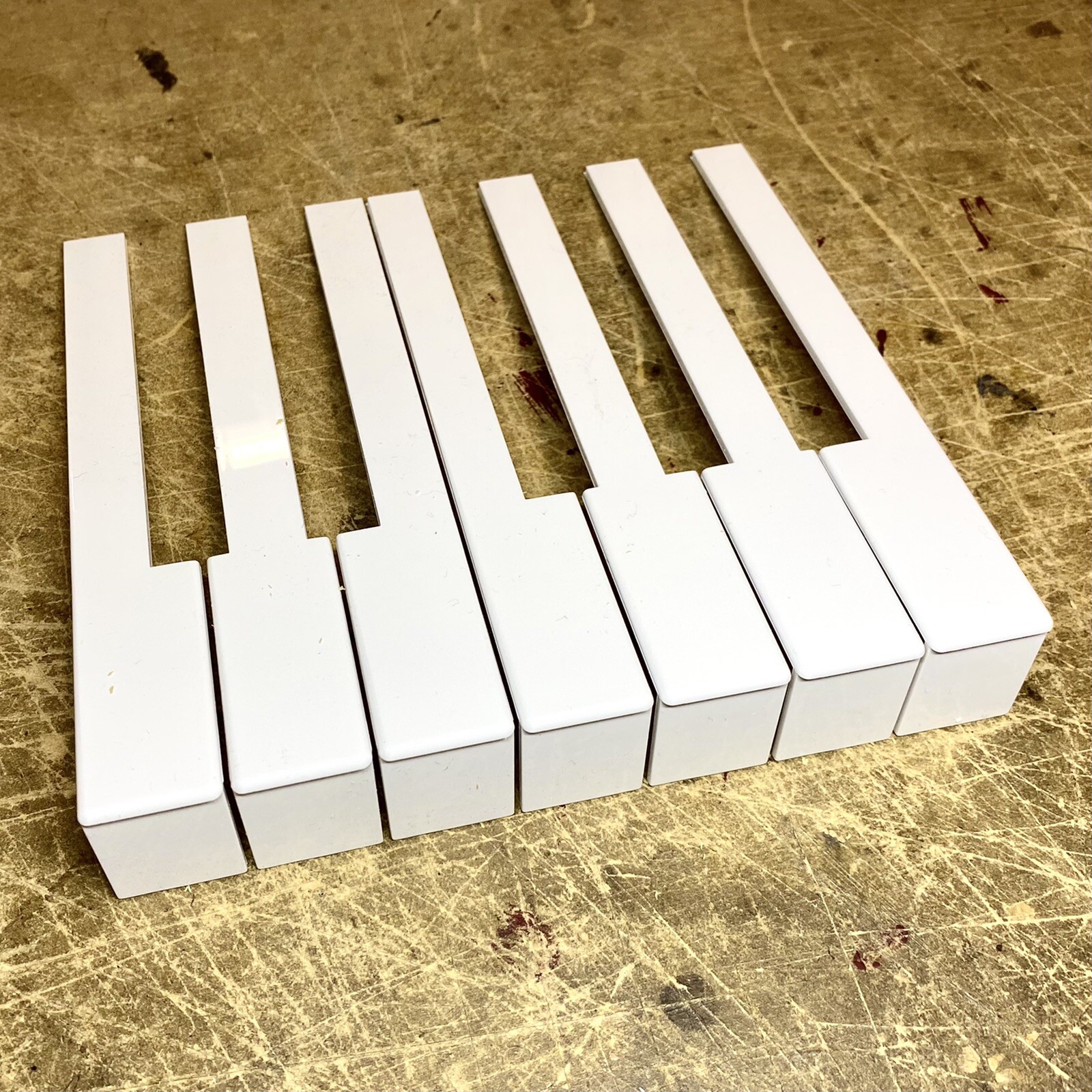 One Octave ABCDEFG German Piano Keytops w/Fronts, 50mm Head, Gloss ...