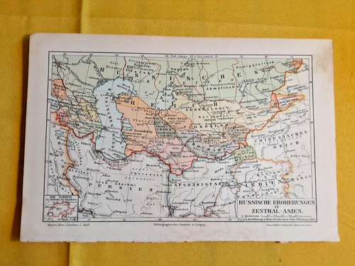 1904 RUSSIAN CONQUEST Territories MAP Vintage EAST ASIA Original C10-2 ...