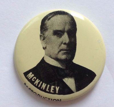 Reproduction - McKinley, Pin/Button, 1 3/8" (B11) | eBay