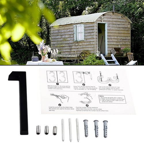 Num??ro de maison num??rique d??coration aluminium noir maison/porte grands chif | eBay