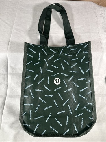 Lululemon Reusable Shopping Tote Lunch Bag Holiday 2023 Green All Over ...