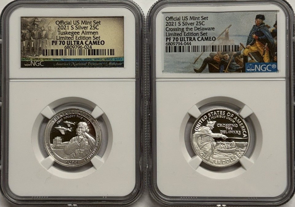 2021 S NGC PF70 Unc Silver Proof Limited Edition Quarter Set Crossing ...