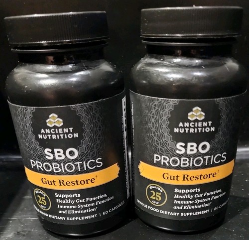 2 Units Ancient Nutrition SBO Probiotics Gut Restore 60 caps (120 ttl ...