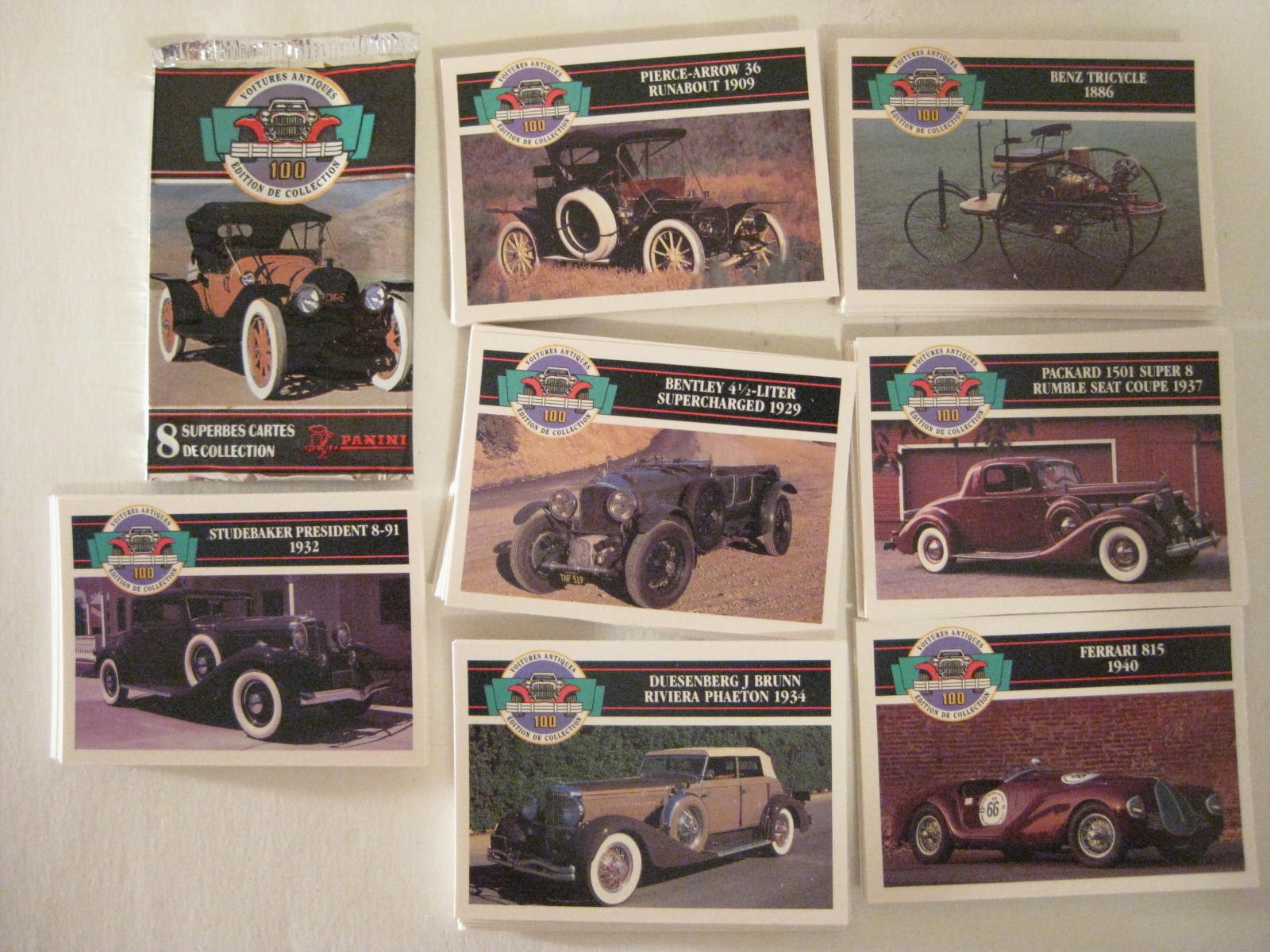 ANTIQUE CARS TRADING CARDS (FRENCH EDITION) 100 CARD SET (PANINI CANADA ...