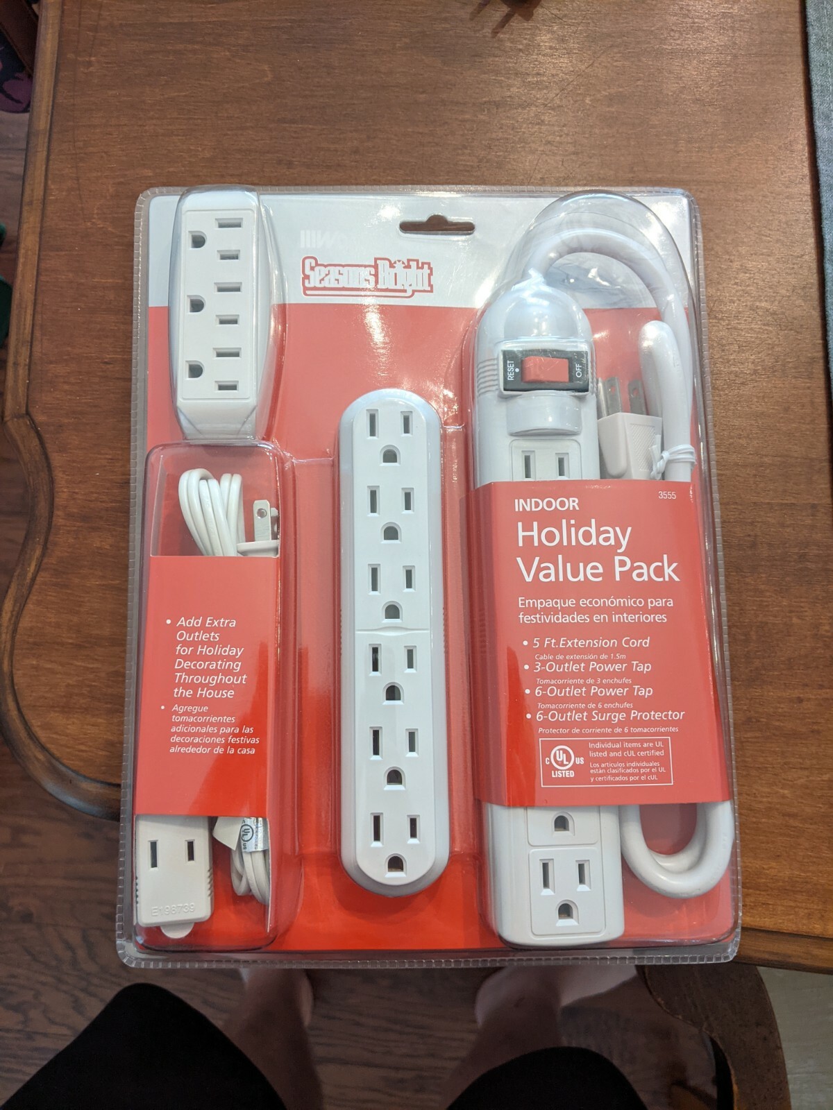 IIIWoods value pack 5ft ext cord 3 & 6 outlet power taps 6 outlet sure ...