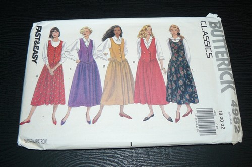 Vintage Butterick Pattern #4982 Misses Petite Jumper Sizes 18-20-22 ...