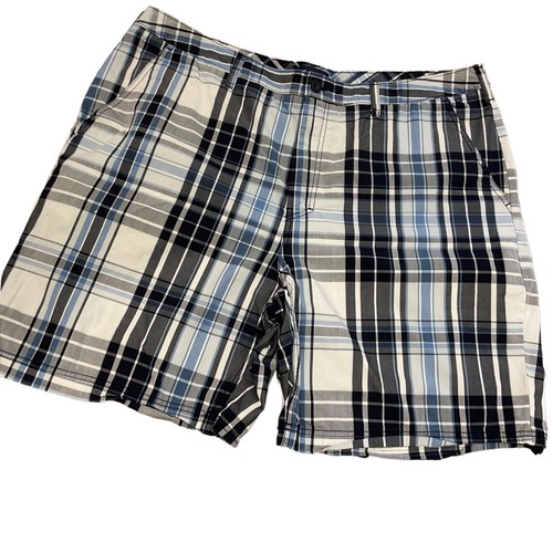 42x9 CROFT & BARROW Men's Plaid Bermuda Shorts Flat Front Pockets white ...