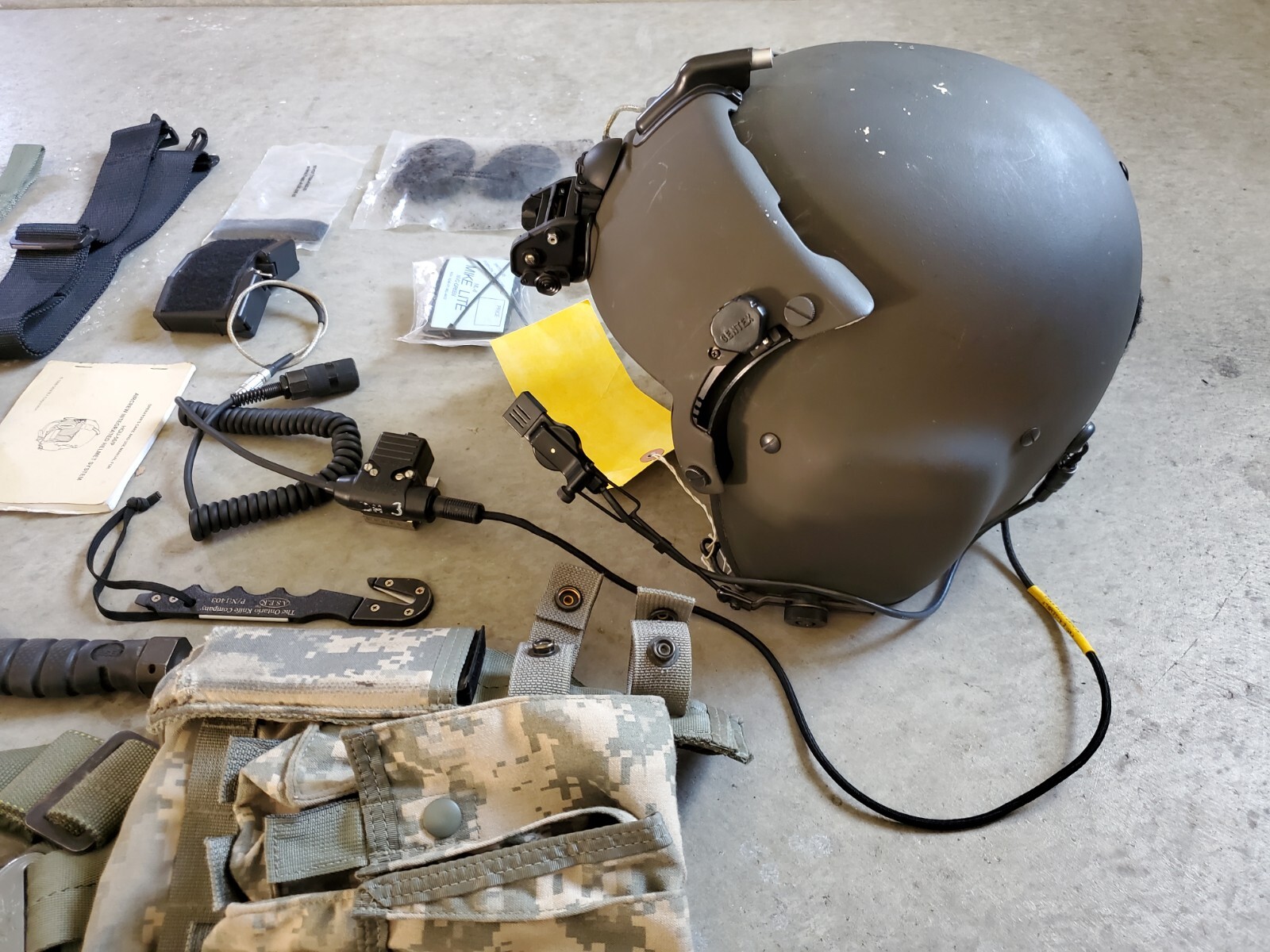HGU-56 Flight Helmet Lot, Pilot Helmet, Survival Vest, LPU-40, Air ...
