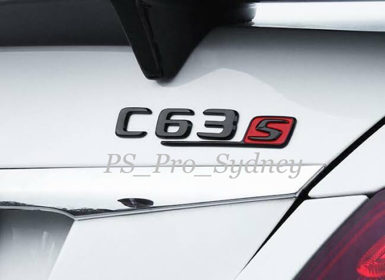 Gloss Black C63S C63 logo Trunk emblem badge For Mercedes-Benz C63 AMG ...