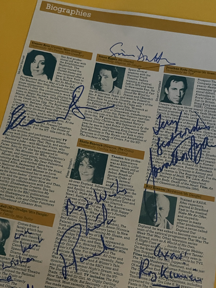 Roy Kinnear Greg Hicks Eleanor Bron Jonathan Hyde +4 signed theater ...