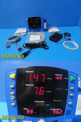 2013 GE Medical Carescape V100 Patient Monitor W/NEW Battery Leads ...