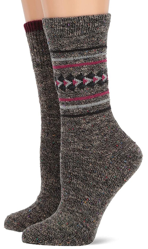 2 Pair Wise Blend Womens Wool Casual Aztec Fashion Pattern Crew Boot ...