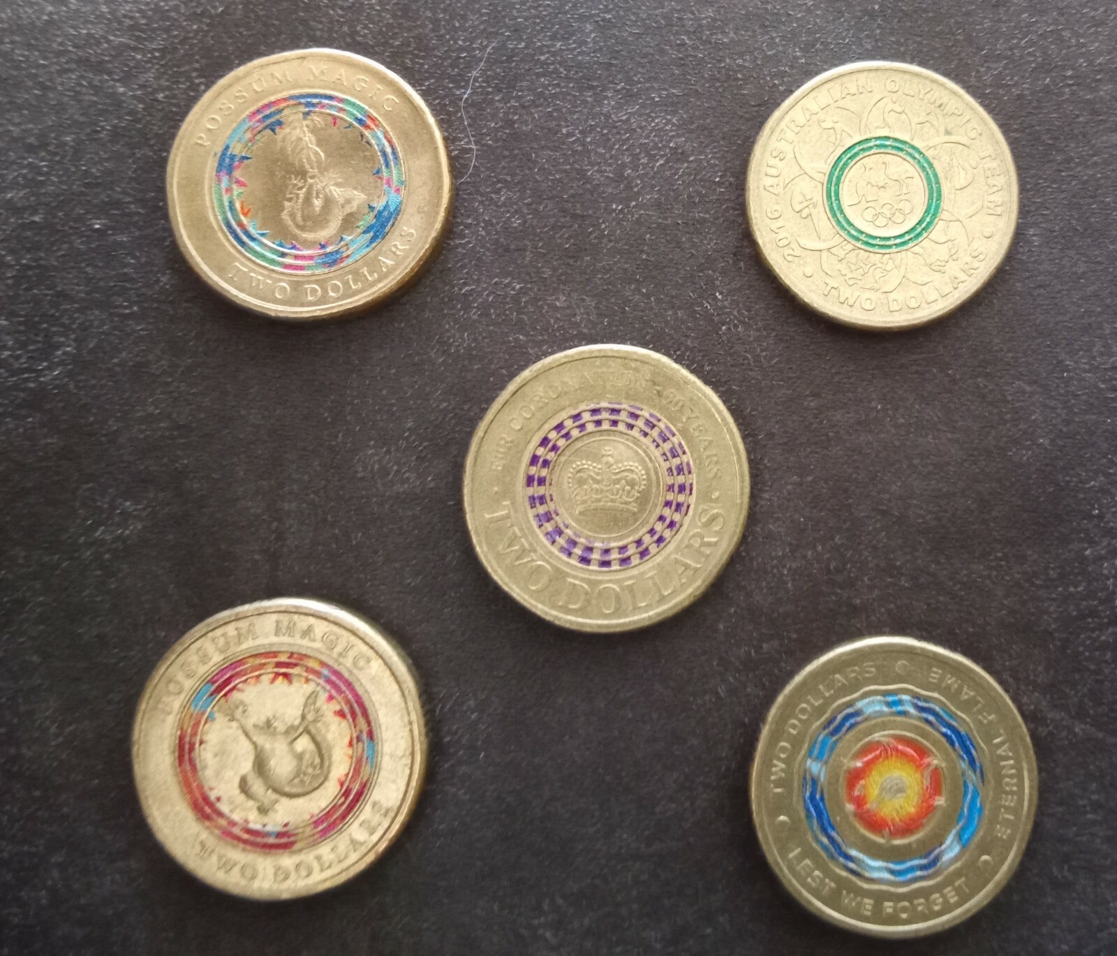 $2 Australian Colored Coin Bundle | | eBay Australia