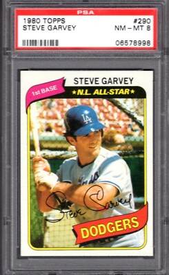 1980 TOPPS STEVE GARVEY CARD #290 PSA 8 NEAR MINT **LOS ANGELES DODGERS ...