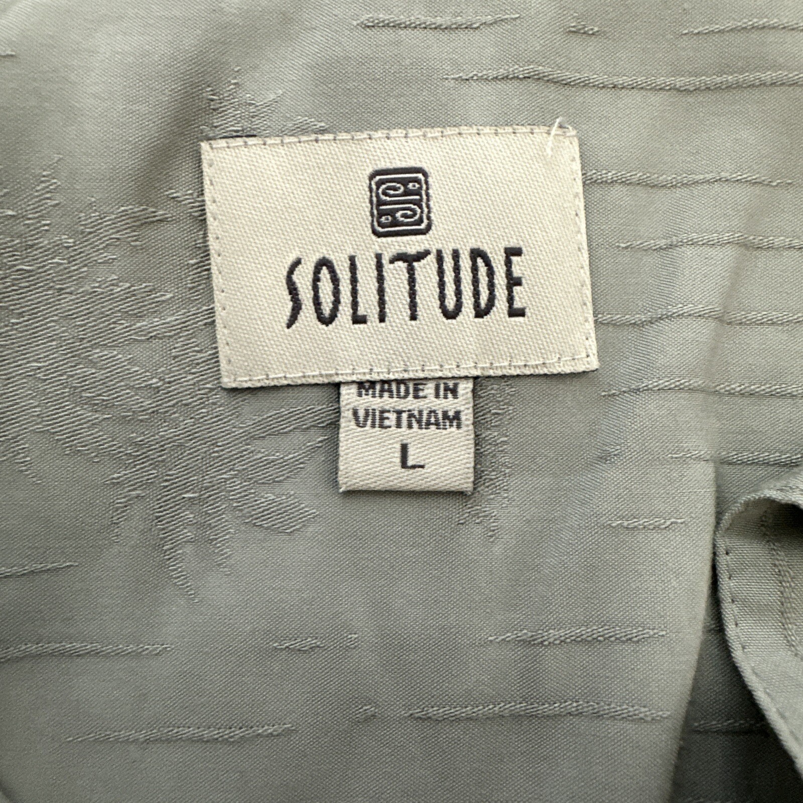 Solitude Men’s hawaiian Shirt Sage Green Button Down Palm Tree Print Large Beach | eBay