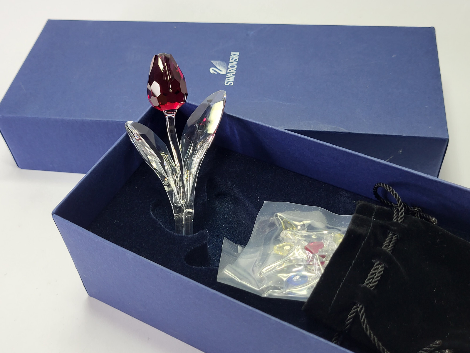 SWAROVSKI Crystal Figurines TULIP SET in Box/ 1 Large + 9 Miniatures ...