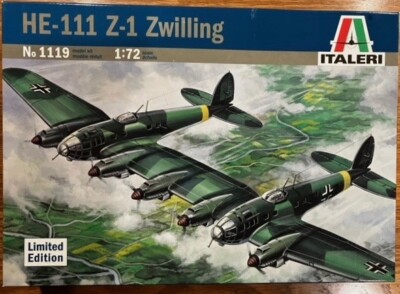 ITALERI 1/72 HEINKEL HE-111 Z-1 ZWILLING, LIMITED EDITION PLASTIC KIT ...