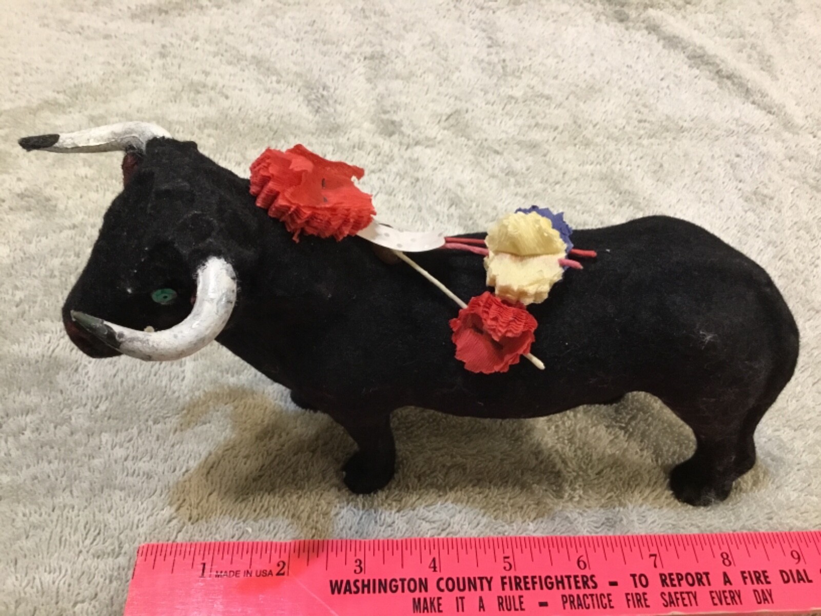 Vintage Chalkware Felt Bullfighting Bull Bank | eBay