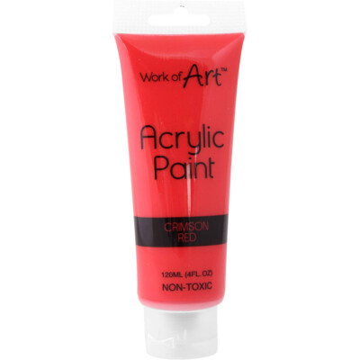 Bright Red Acrylic Paint 120ml - 12 Bottles Bulk Buy Painting Canvas ...