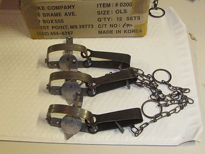 3 Duke # 0 Long Spring Foothold Traps Mink Muskrat Gopher Trapping 0300 ...