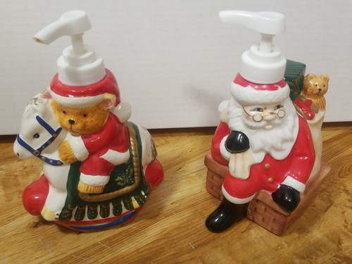 Christmas Hand Soap/lotion Dispensers Santa Claus and Teddy Bear | eBay