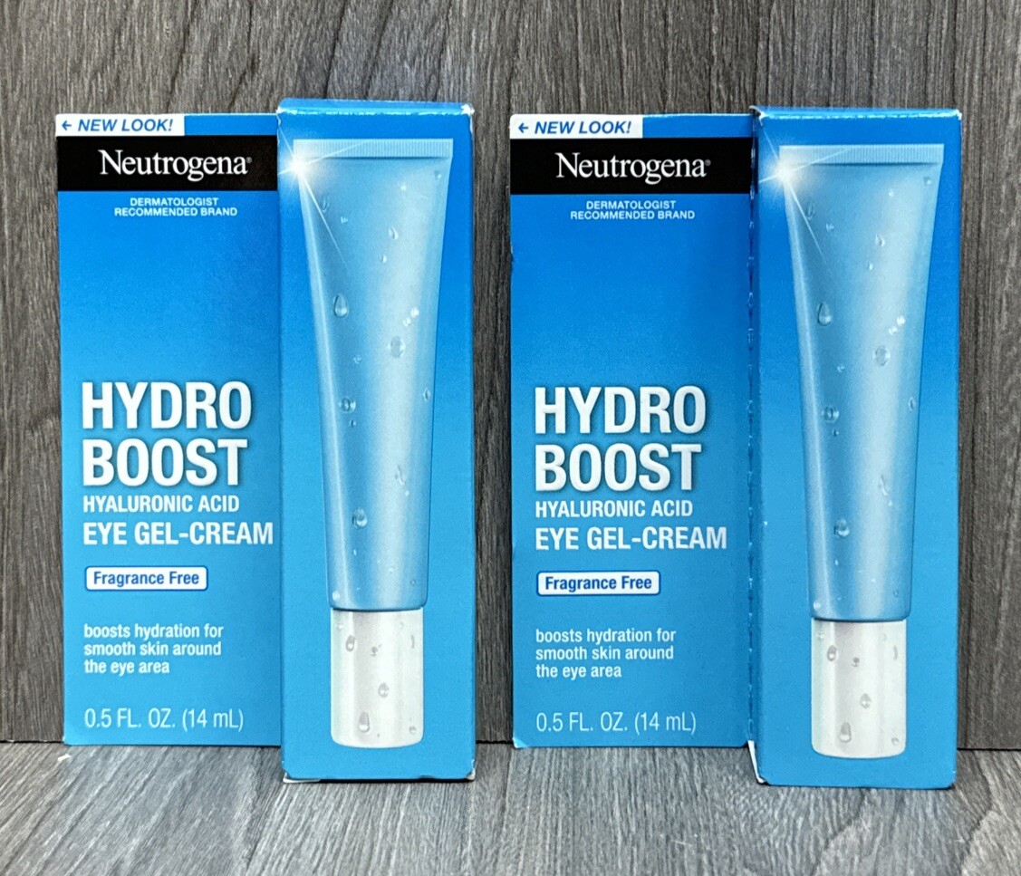 LOT OF 2 Neutrogena Hydro Boost Hyaluronic Eye Gel-Cream Fragrance-Free ...