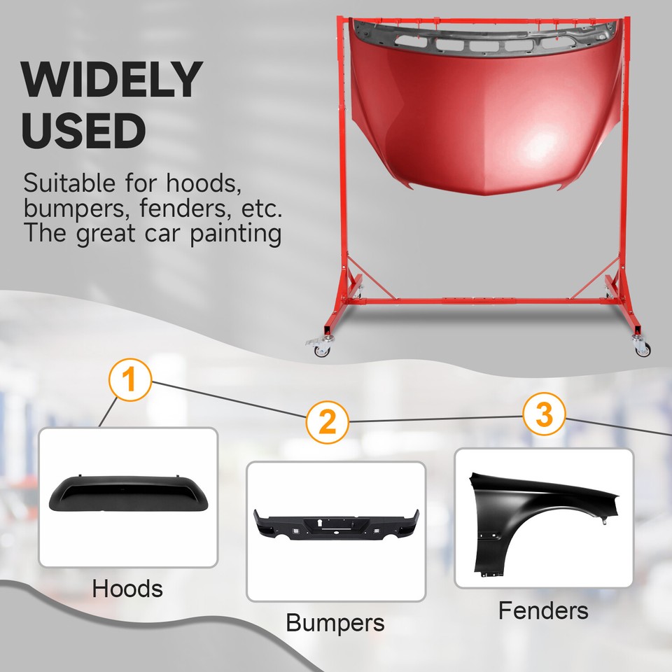 5-7ft Red Painting Rack Adjustable Paint Hanger 8 Hooks Auto Body ...
