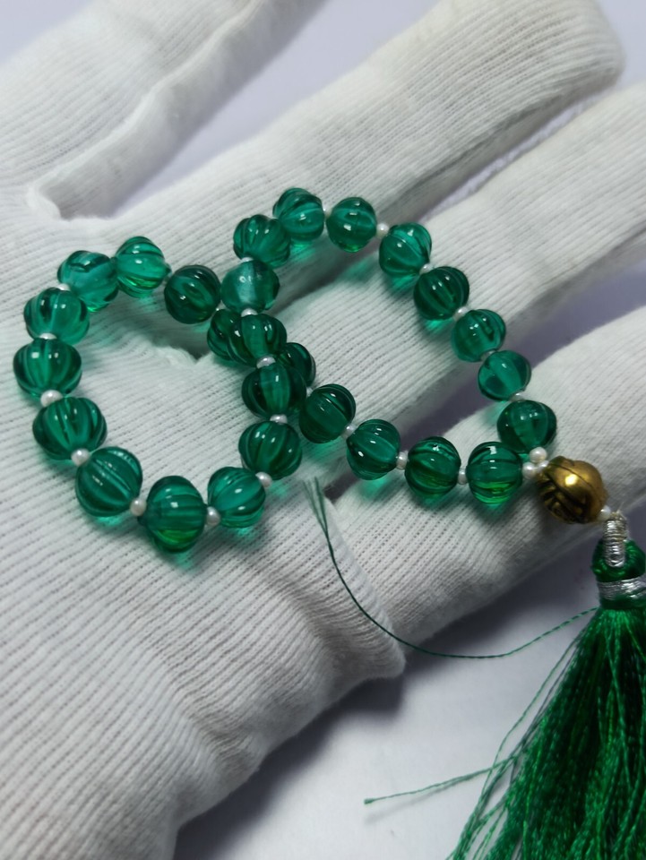 Green Hydro Pumpkin Beads Hand japa mala Meditation Mala 27 beads Mala ...