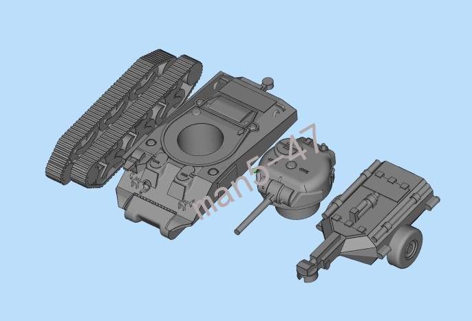 3D Printed 1/72/100/144 American M4 Sherman Spitfire tank Model ...