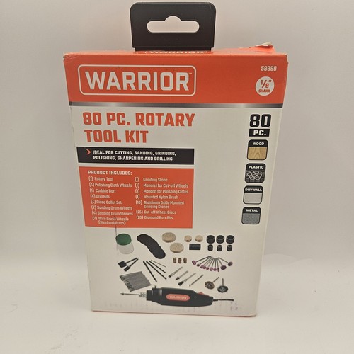 WARRIOR 80pc Rotary Tool Kit for Wood, Plastic, Metal -1/8" Shank- Item ...