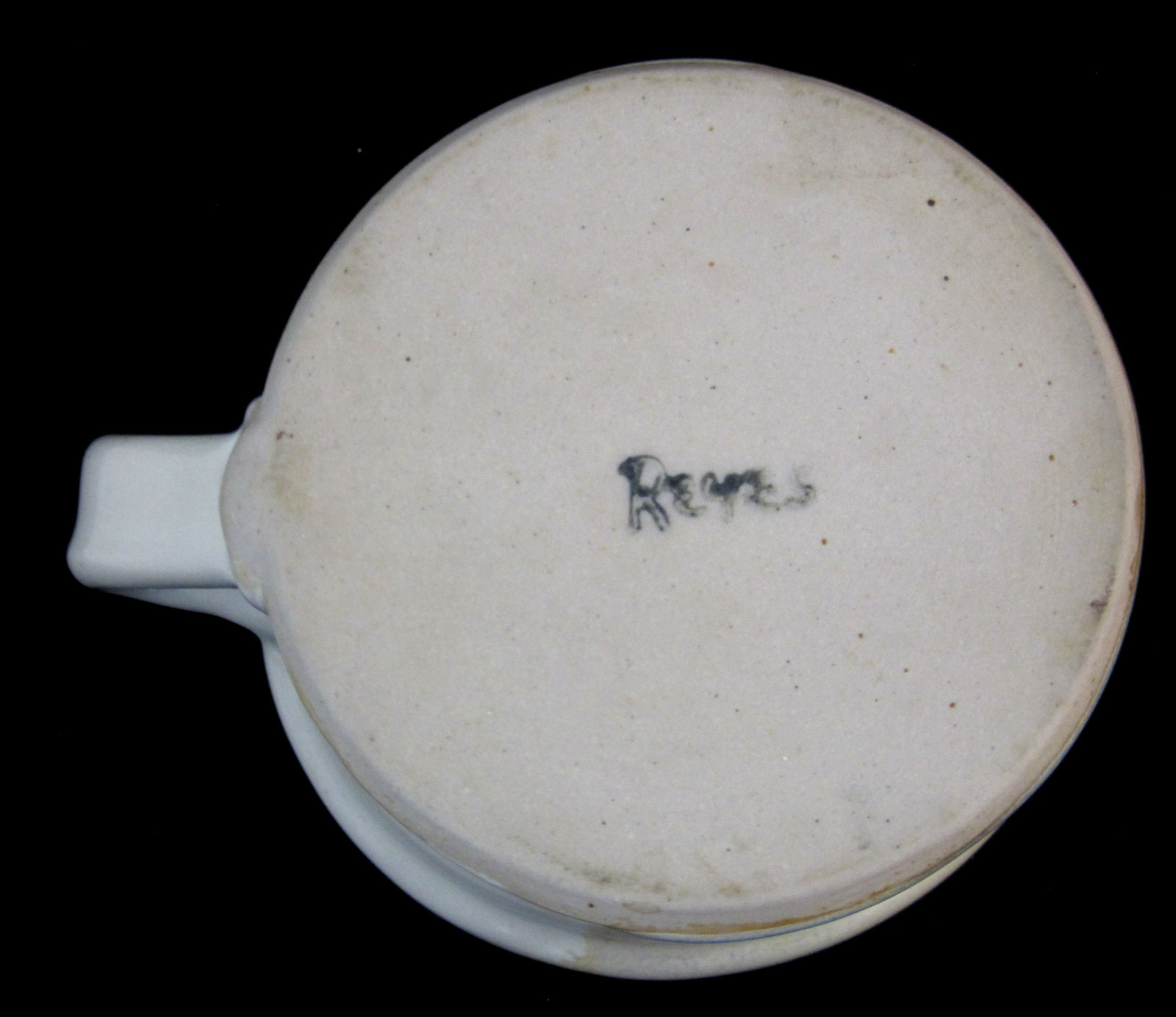 Large Mug Cup Pottery Multi Colored Shades Blues Glazed Artist Signed ...