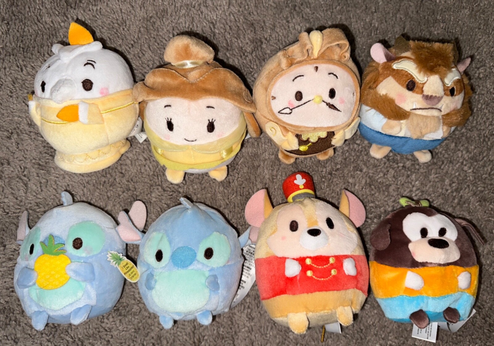 Disney UFUFY Plush NWOT 8 Goofy Stitch Belle Beast Timothy Set Lot 4.5 ...