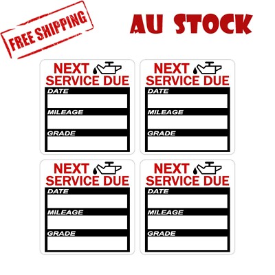 40x Custom Next Service Due Label Stickers Reminder Car Window Sheet ...
