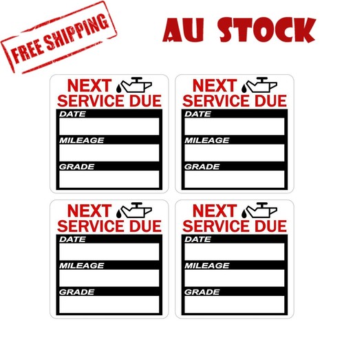 40x Custom Next Service Due Label Stickers Reminder Car Window Sheet ...
