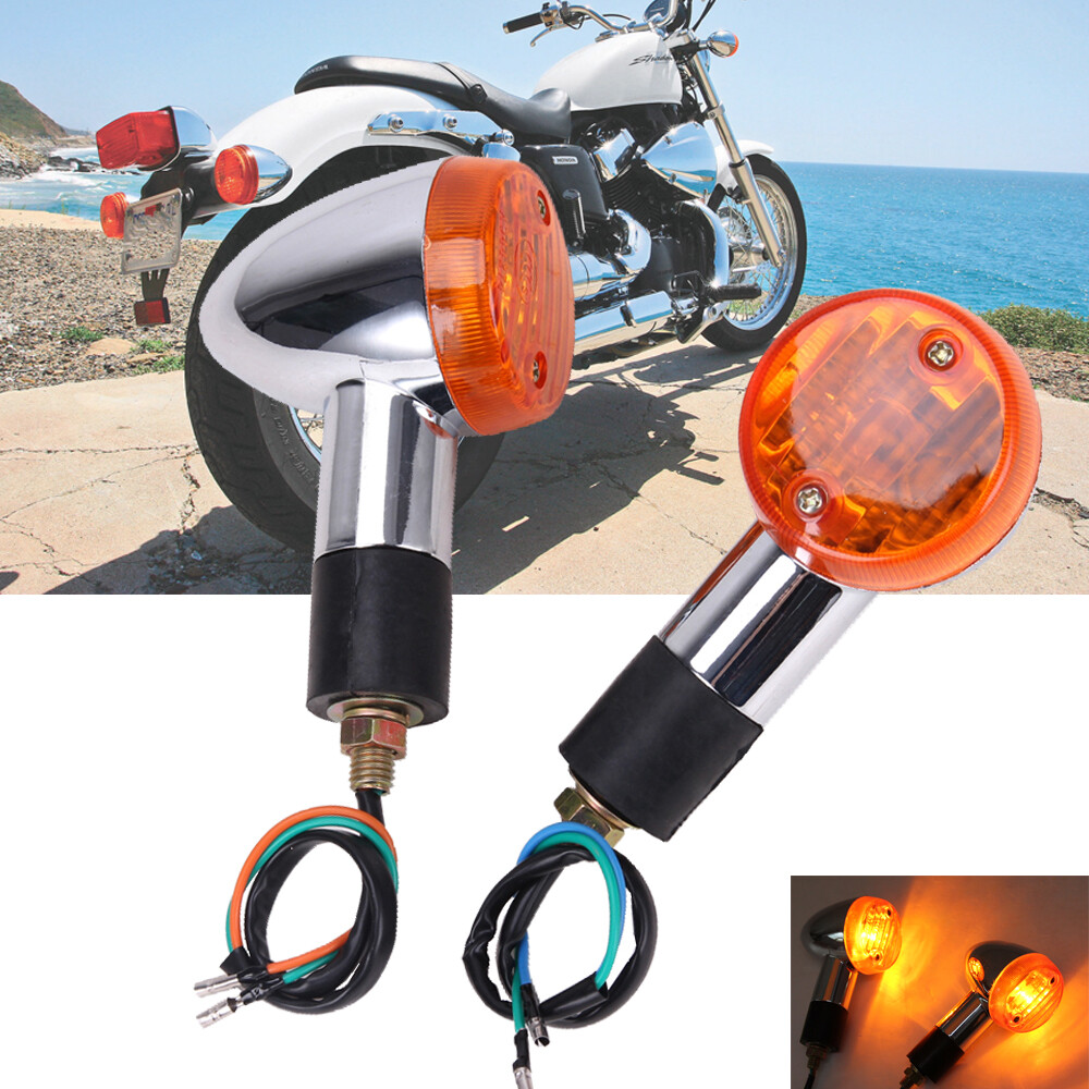 Chrome Motorcycle Turn Signals Lights For Honda Shadow Spirit Aero Ace ...