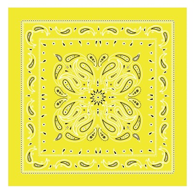 21" x 21" YELLOW PAISLEY Bandana BY IMAGIN8 - Ipc | eBay