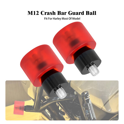 M12 Crash Bar Red End Cap Engine Guard Saddlebag Guards Bolt Ball Fit ...