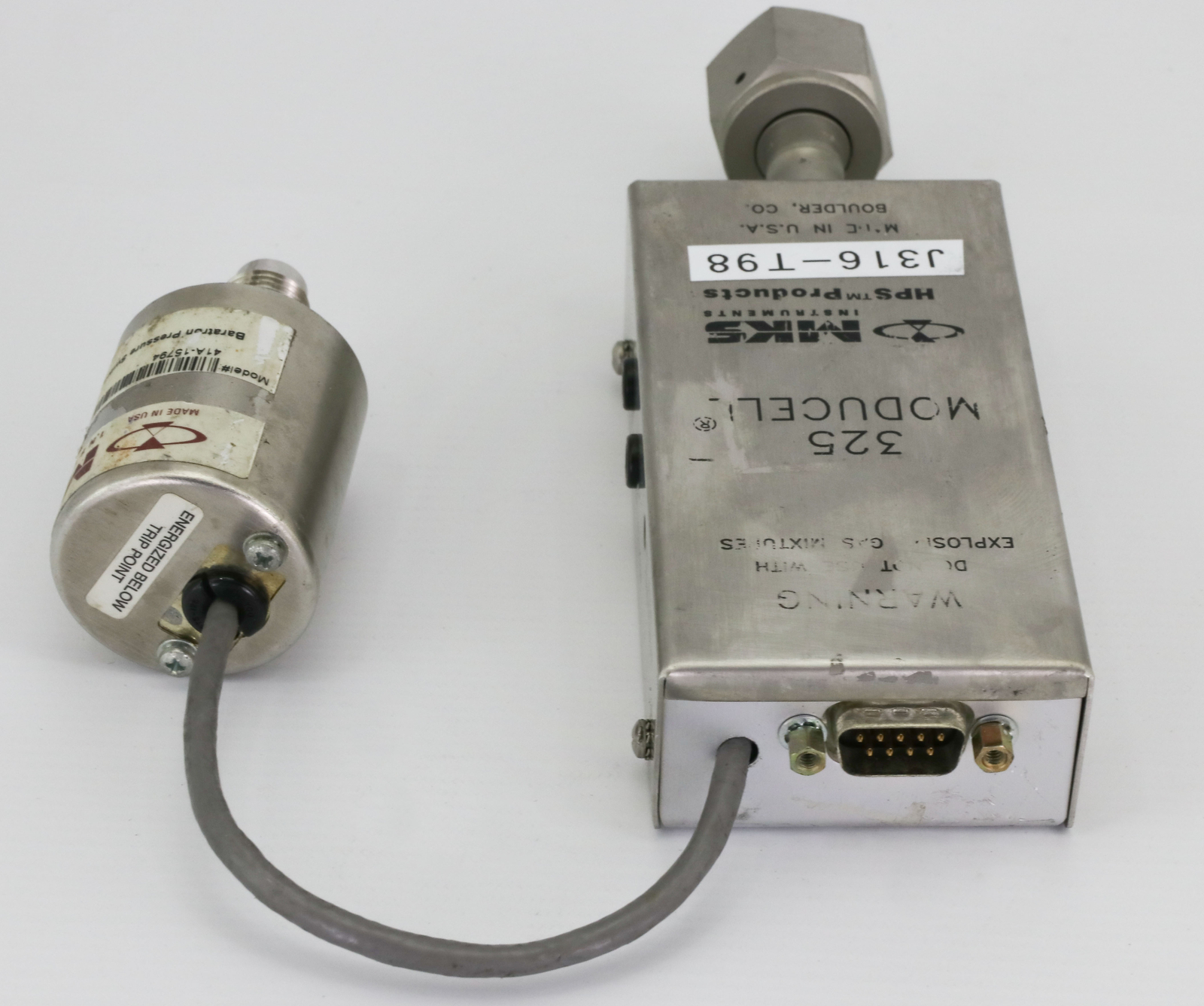 T98 MKS 325 MODUCELL PIRANI VACUUM TRANSD W/ 41A-15784 PR SWITCH ...