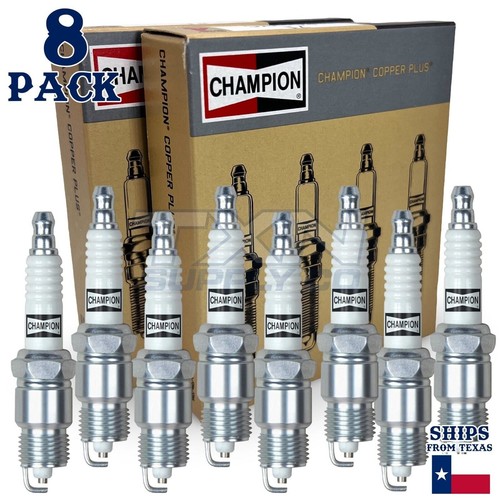 8 Pack Spark Plugs Champion Copper Set 1971 Chevrolet C10 Suburban V8-6 ...