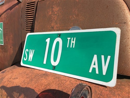 SW 10th AV Street Sign, 9x24 Vintage Green Road Sign, Metal Road Sign ...