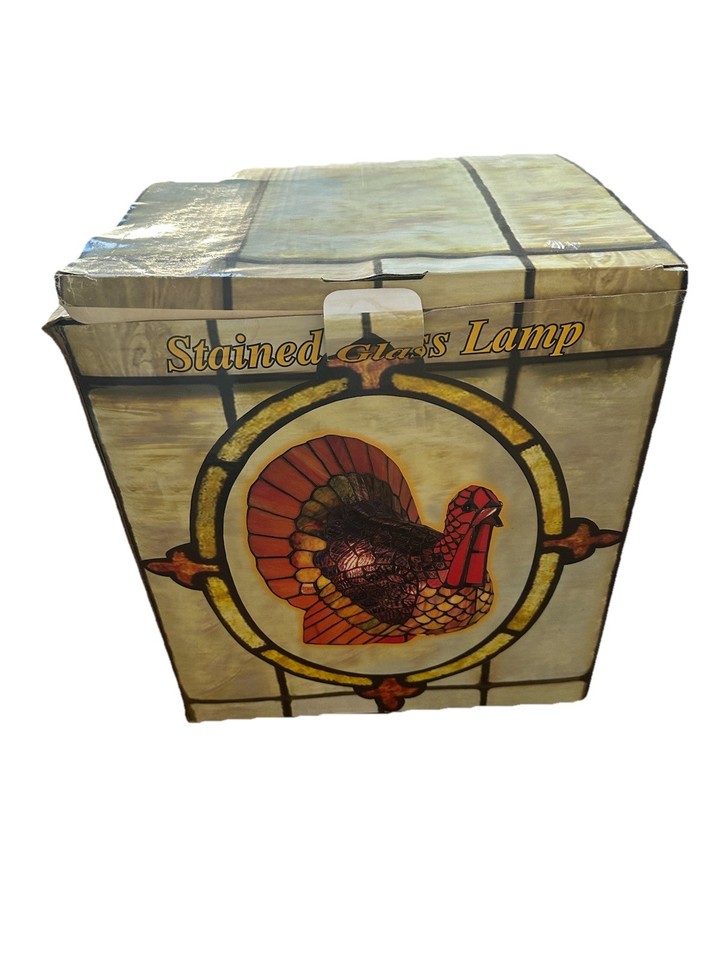 Stained Glass Thanksgiving Turkey Lamp Tiffany 1960s Style Cracker ...